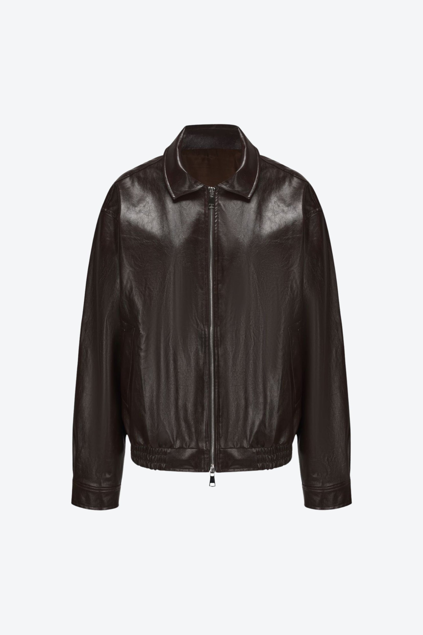 SCG MADE | Basic 90s Style Faux Leather Bomber Jacket in Brown – SCG ...